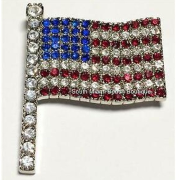 Boutique Collection | Jewelry | Silver Crystal Usa Flag Pin Brooch ...